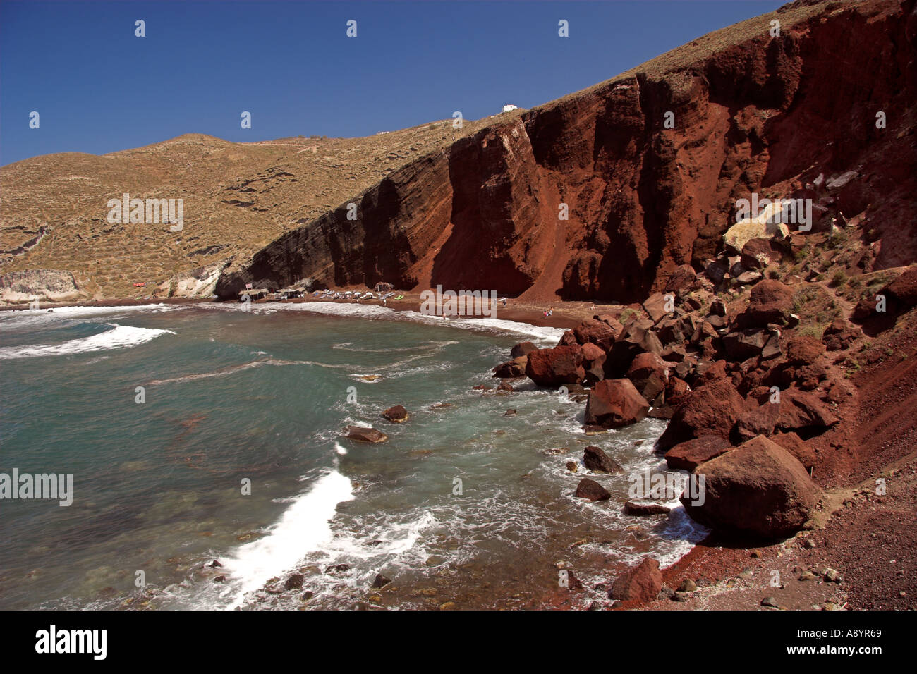 Red Beach near Akrotiri Santorini Cyclades Islands Greece Stock Photo ...
