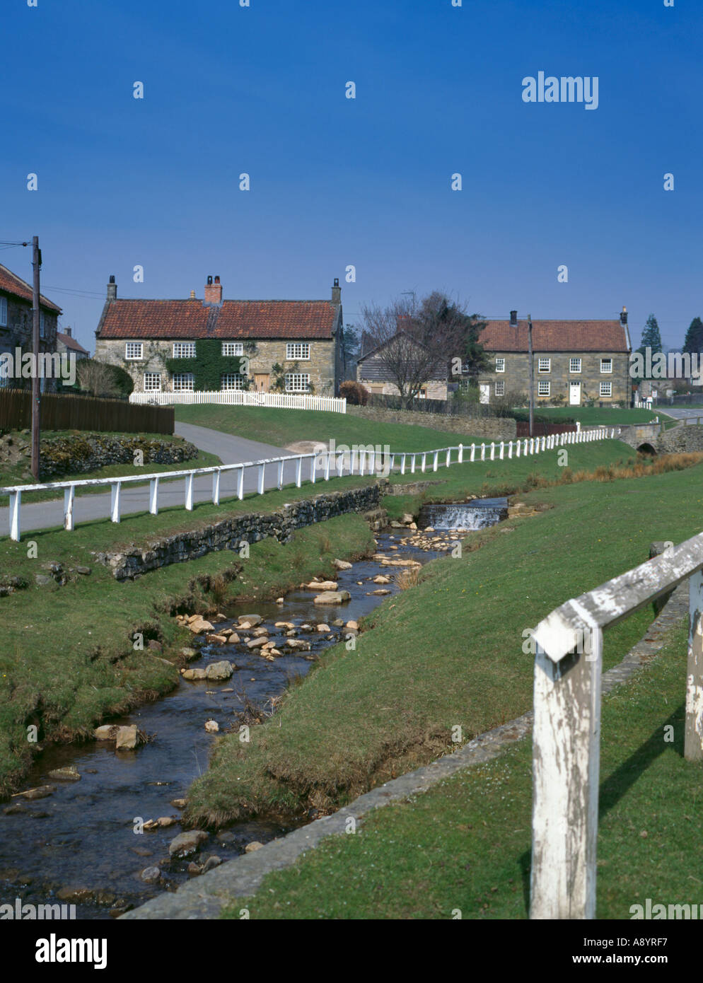 Hutton Beck and village of Hutton-le-Hole, North York Moors National ...