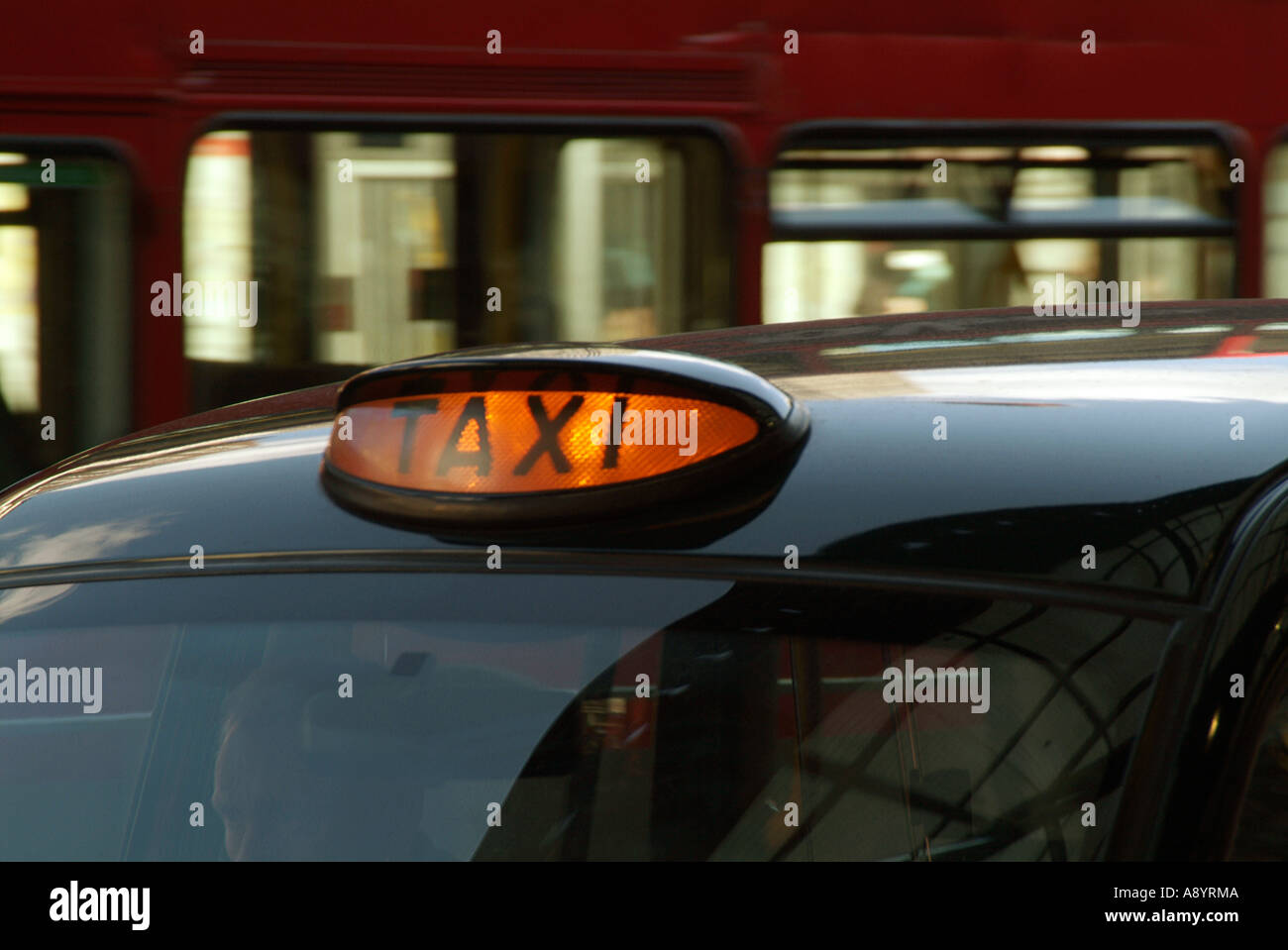 taxi, sign, black, cab, london, light Stock Photo - Alamy