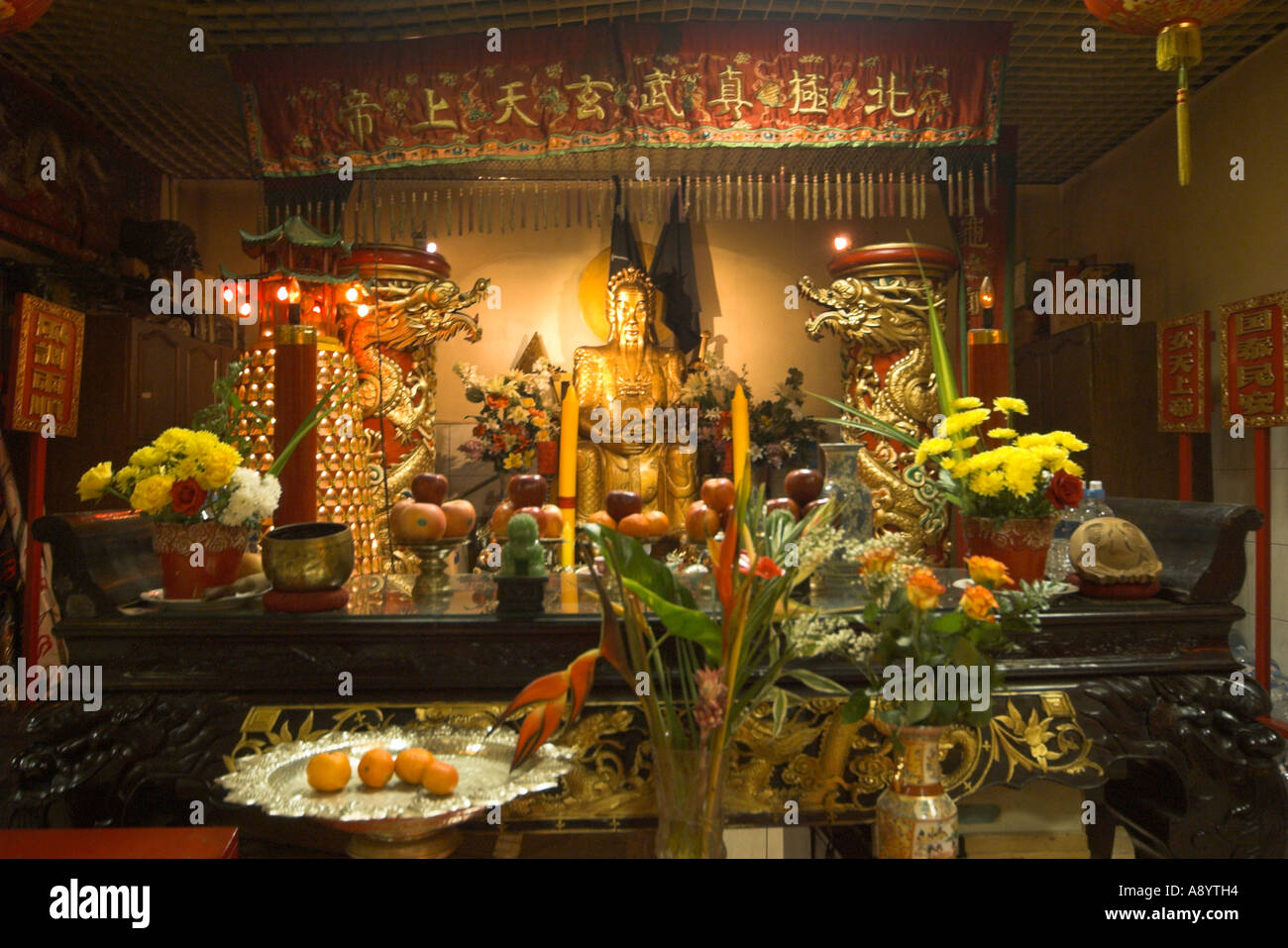 Inside Buddhist Temple Chinatown Paris France Europe EU Stock Photo - Alamy