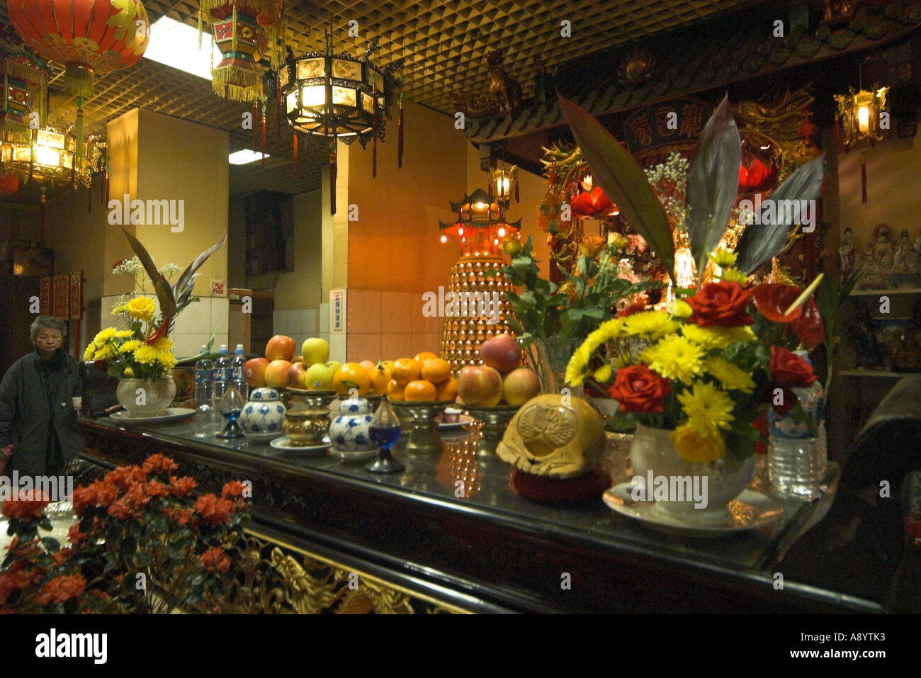 Inside Buddhist Temple Chinatown Paris France Europe EU Stock Photo - Alamy