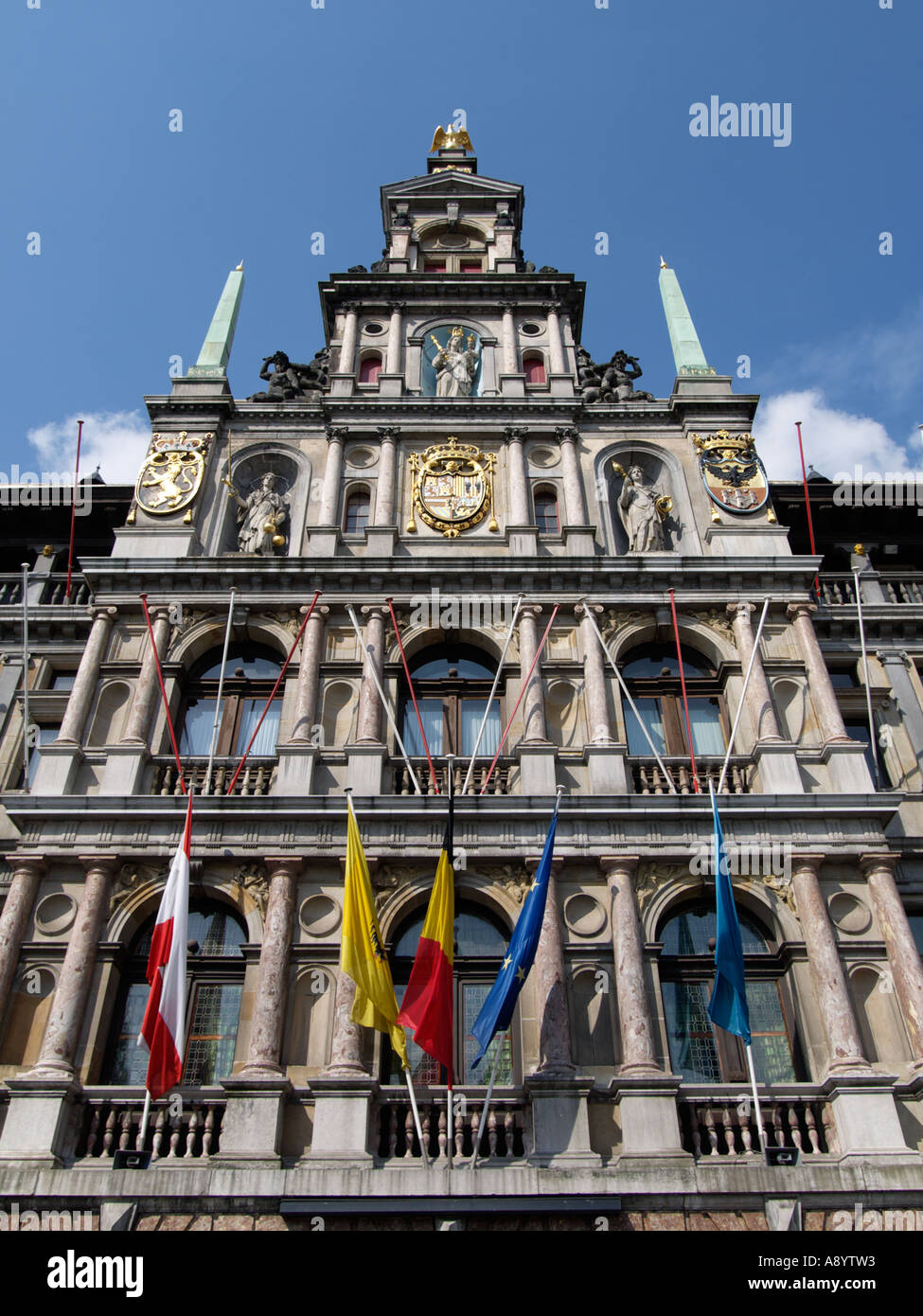 City hall Grote Markt grand market square Antwerp Belgium Stock Photo ...