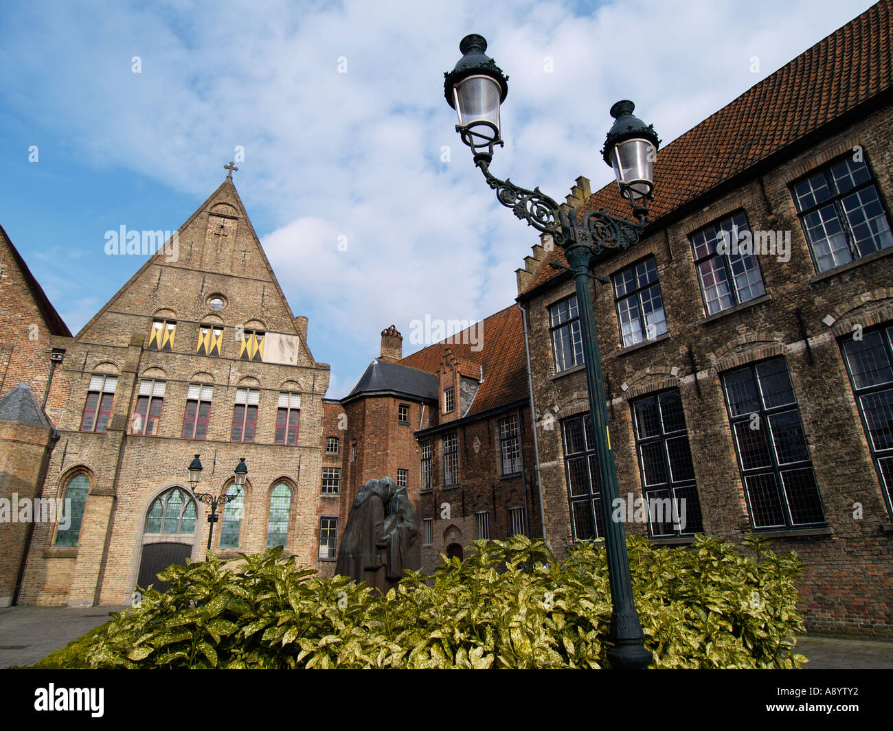 Old monastery buildings in the historic city center of Brugge Bruges ...