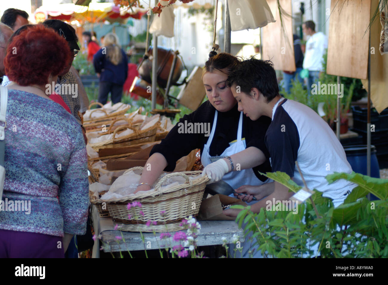 french market stall at a flower and plant show and horticultural ...