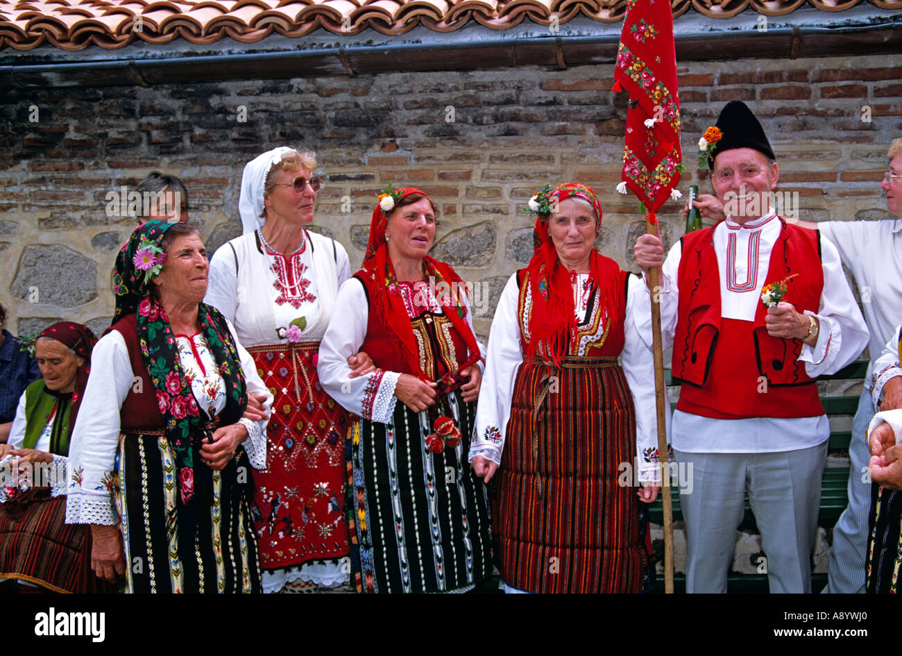 Tourists in mock wedding ceremony with Dobarski Babi Folk Group ...