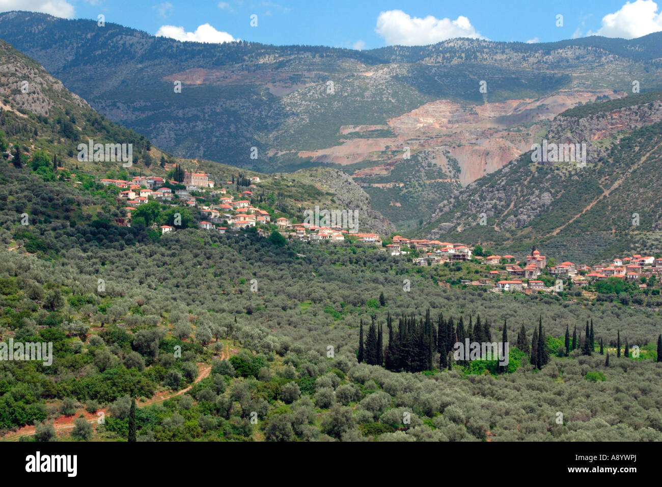 Panoramic view of Amfissa with mountains in the background Central ...