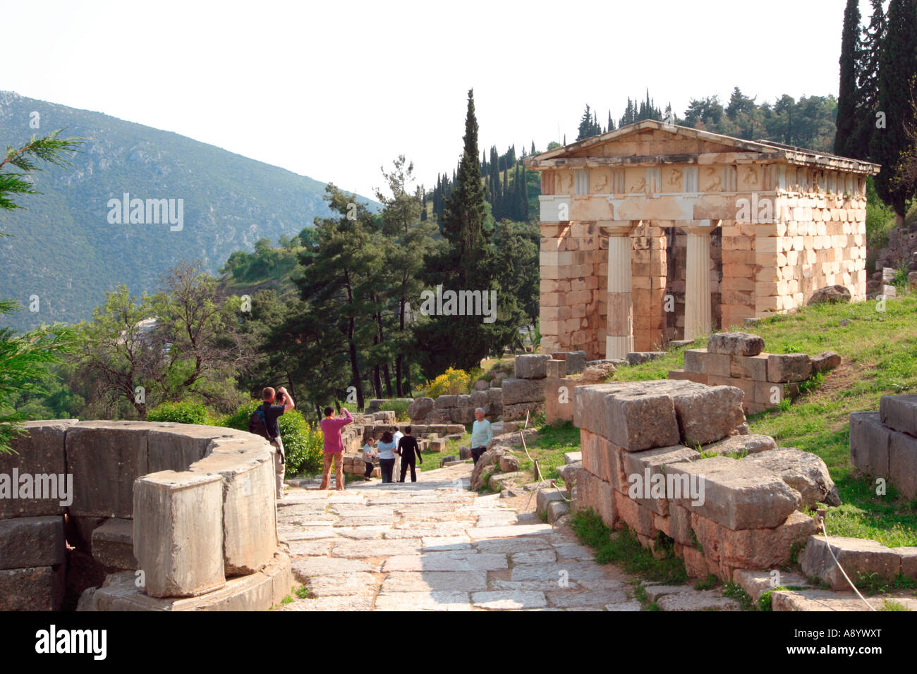 Treasury of the Athenians at the Sacred Way Sanctuary of Apollo Delphi ...