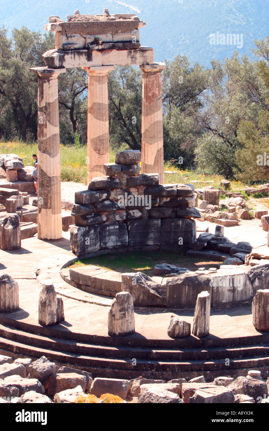 Ruins of the Tholos at the Sanctuary of Athena Delphi Greece Stock ...