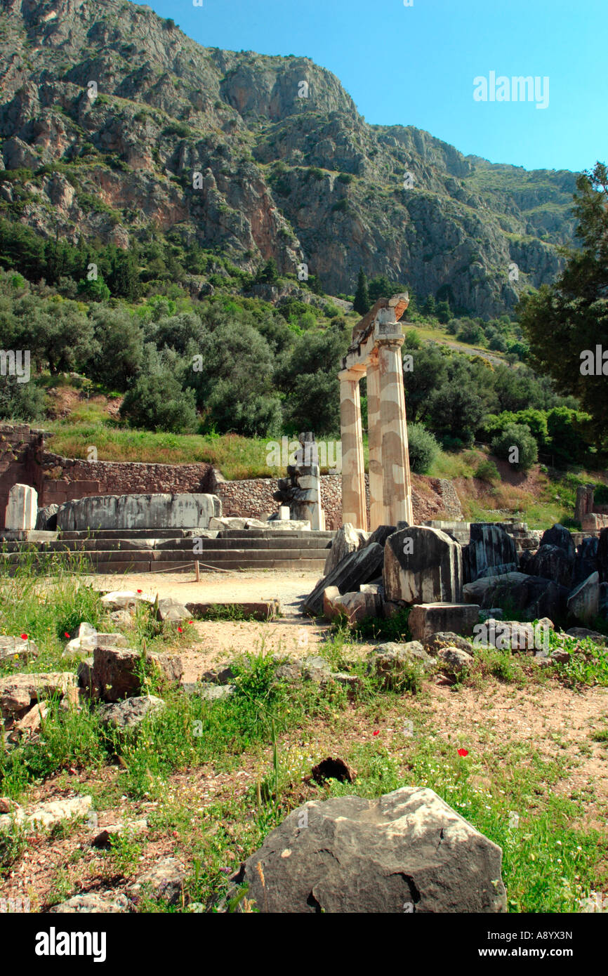 Ruins of the Tholos at the Sanctuary of Athena Delphi Greece Stock ...