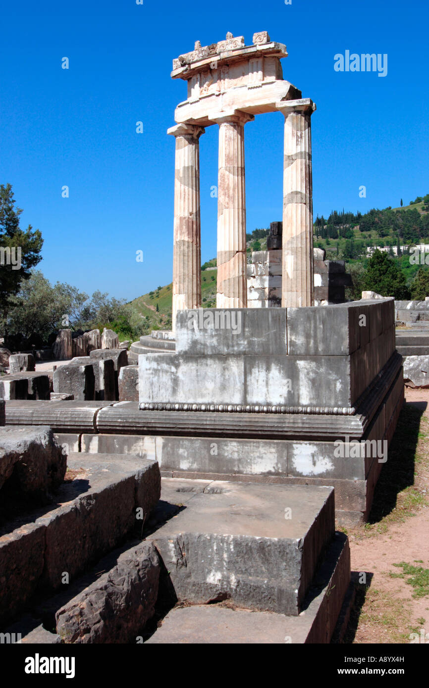 Ruins of the Tholos at the Sanctuary of Athena Delphi Greece Stock ...