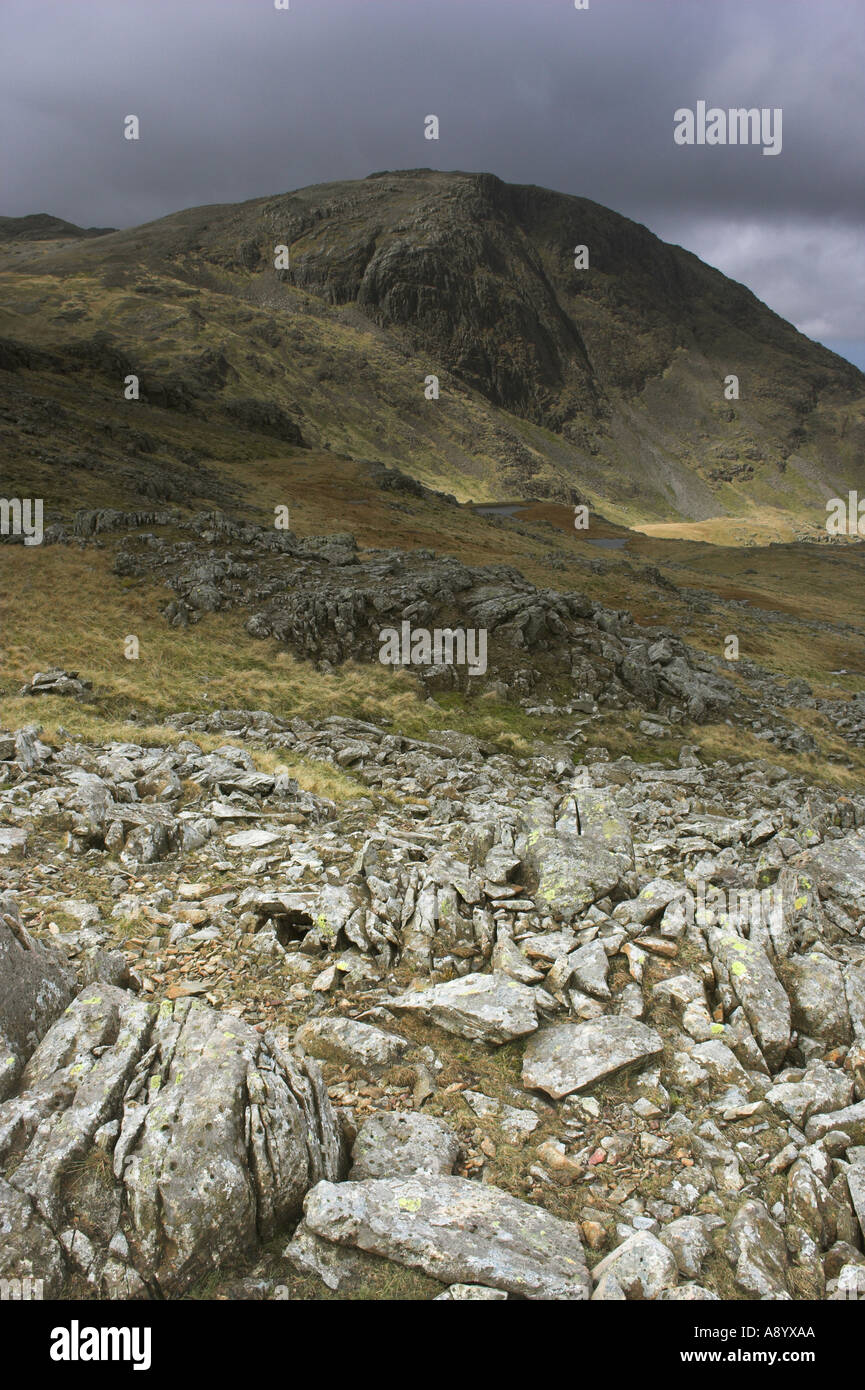 cliff face of great end mountain part of the scafell massif in the lake ...