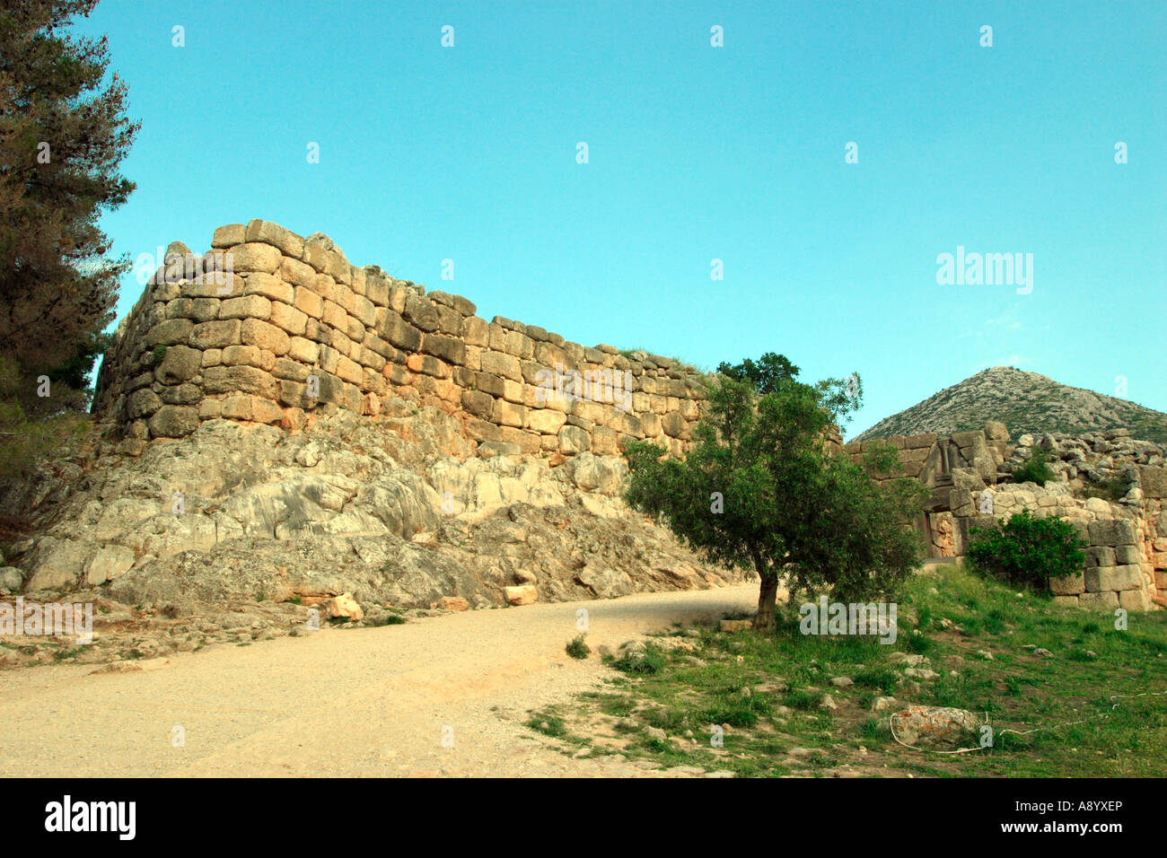 Entrance to the Citadel at the Acropolis of Mycenae Lion Gate ...