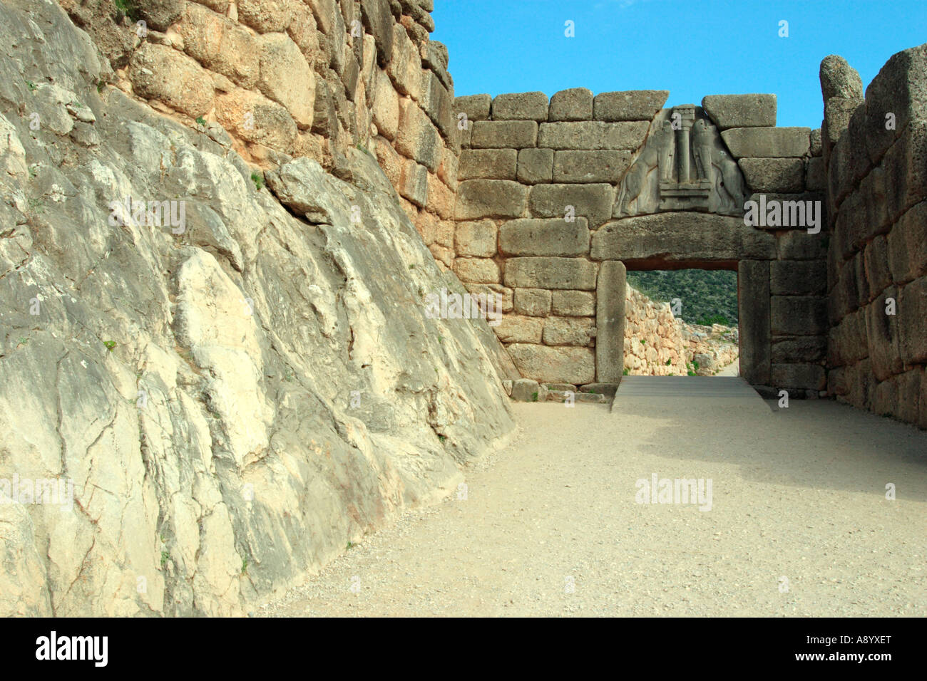 Entrance to the Citadel at the Acropolis of Mycenae Lion Gate ...