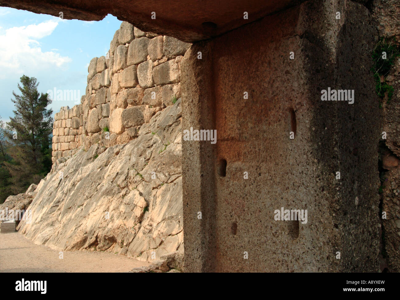 Entrance to the Citadel at the Acropolis of Mycenae Lion Gate ...