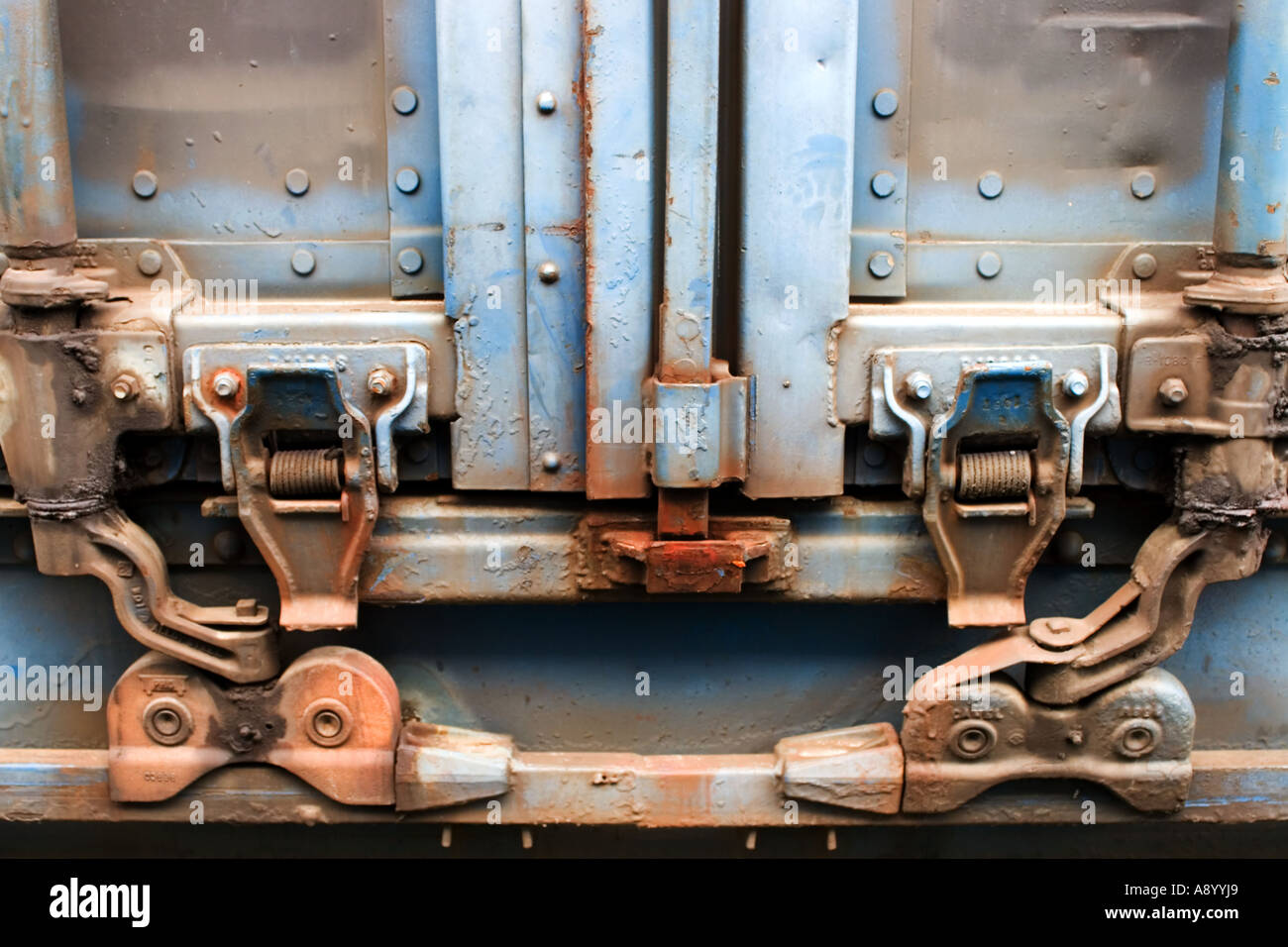 Train doors locks and mechanism Stock Photo - Alamy