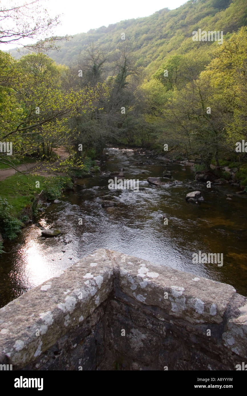 Fingle Bridge on the River Teign near Drewsteignton Dartmoor Devon ...