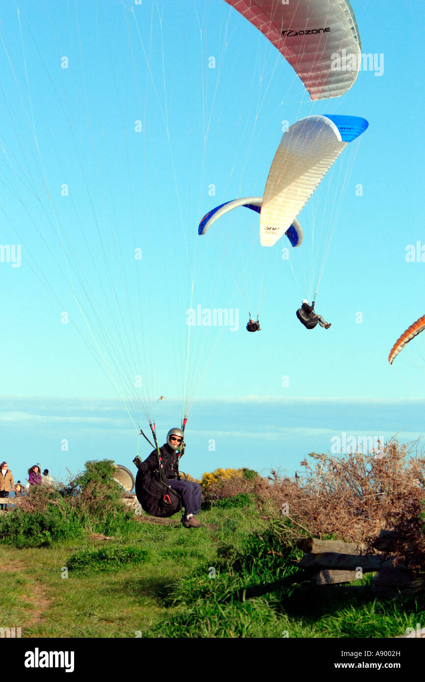 Paragliding at Clover Point Victoria Stock Photo - Alamy