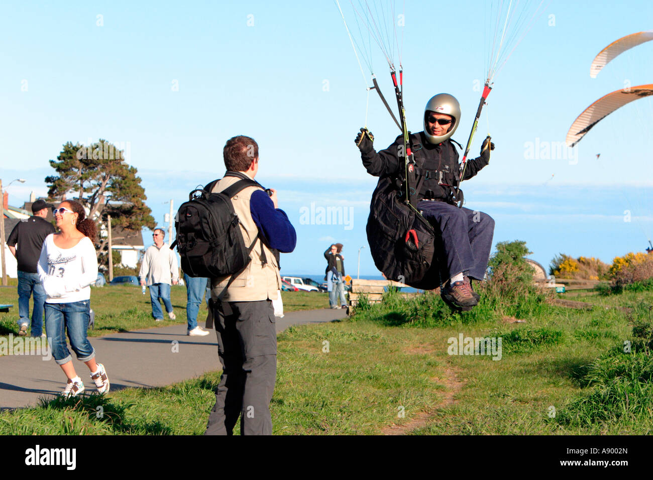 Paragliding at Clover Point Victoria Stock Photo - Alamy