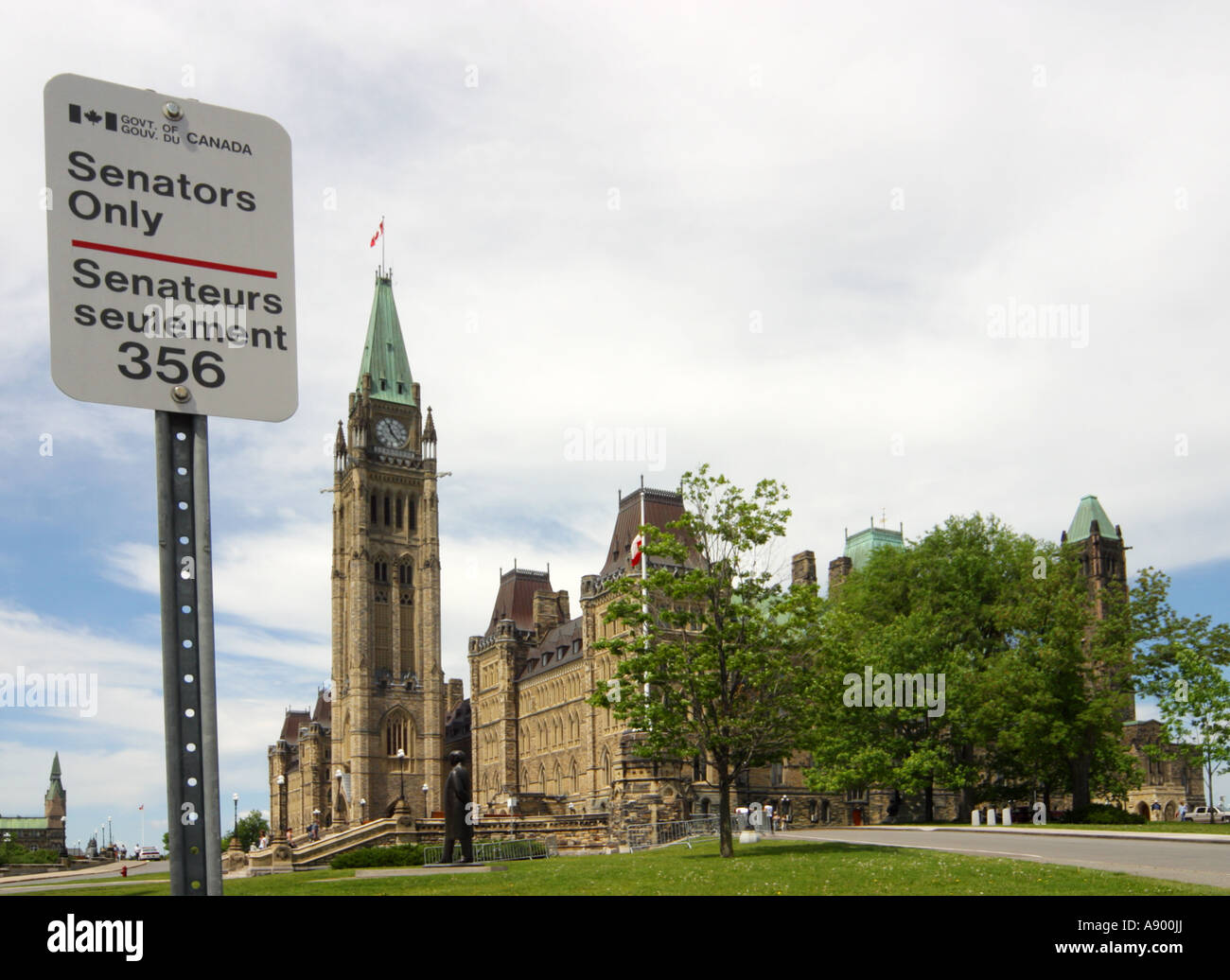 Senators only road sign, Canadian parliament building, Parliament Hill ...