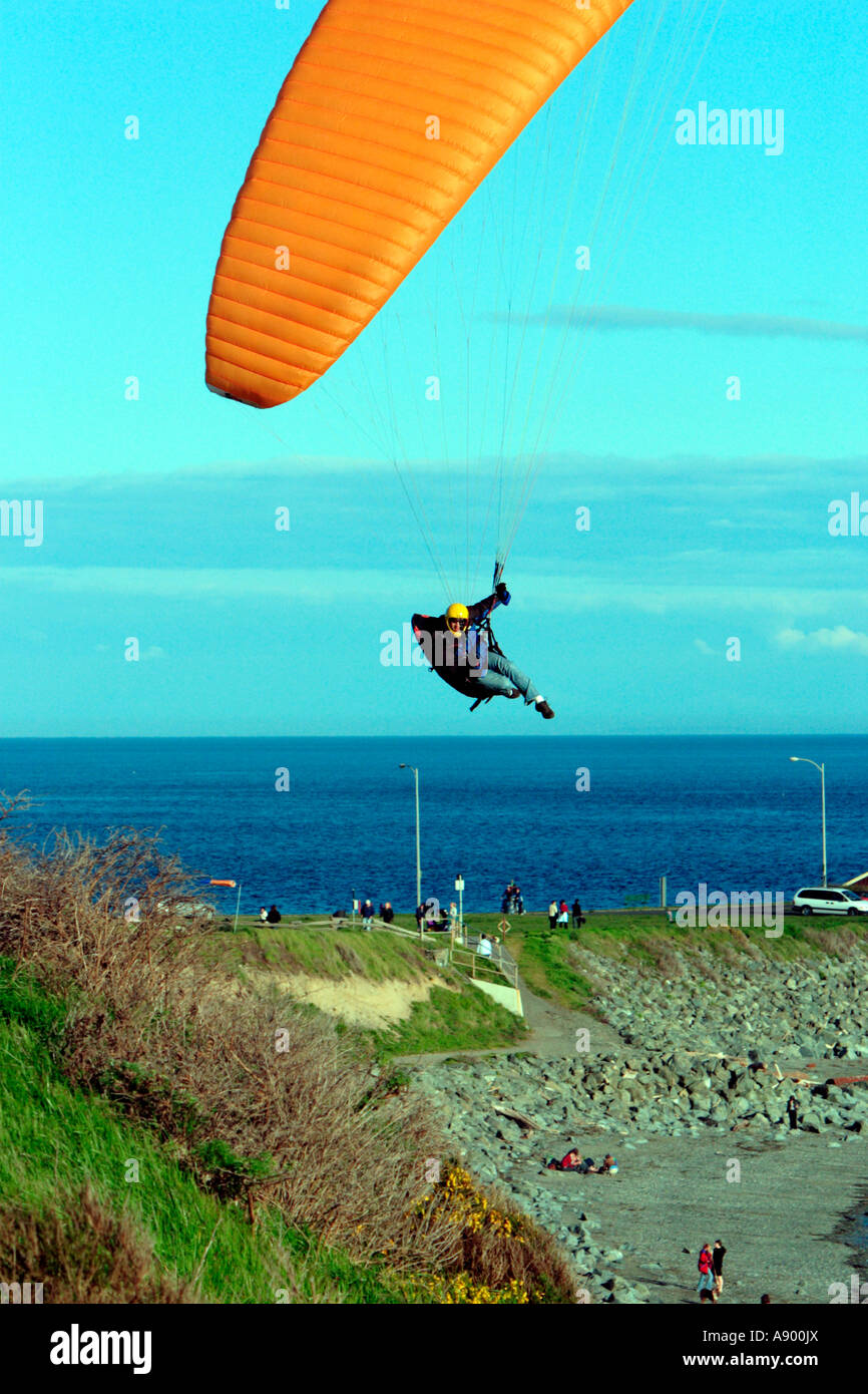 Paragliding at Clover Point Victoria Stock Photo - Alamy