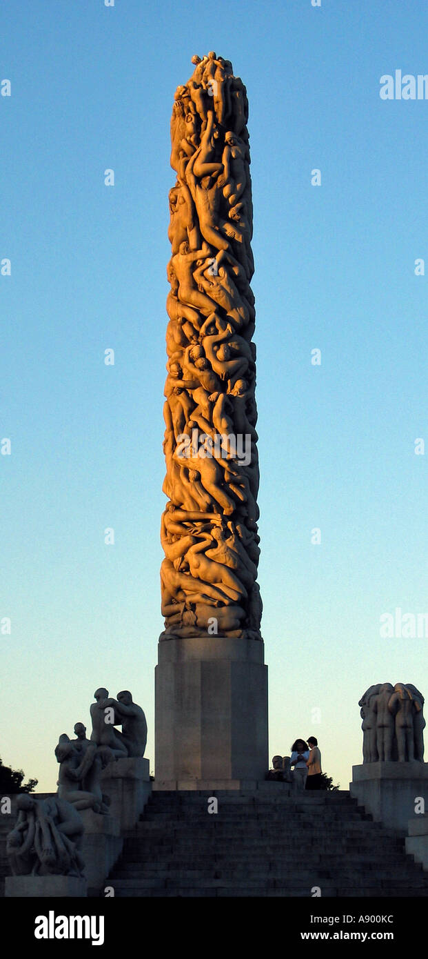Monolith / Column in Gustav Vigeland sculpture park, Frogner park, Oslo ...
