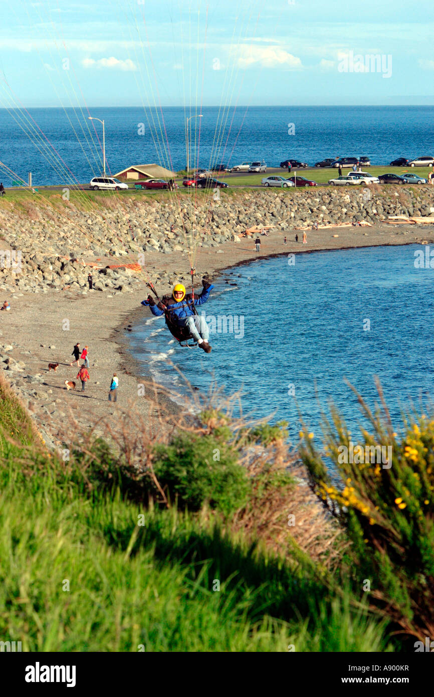 Paragliding at Clover Point Victoria Stock Photo - Alamy
