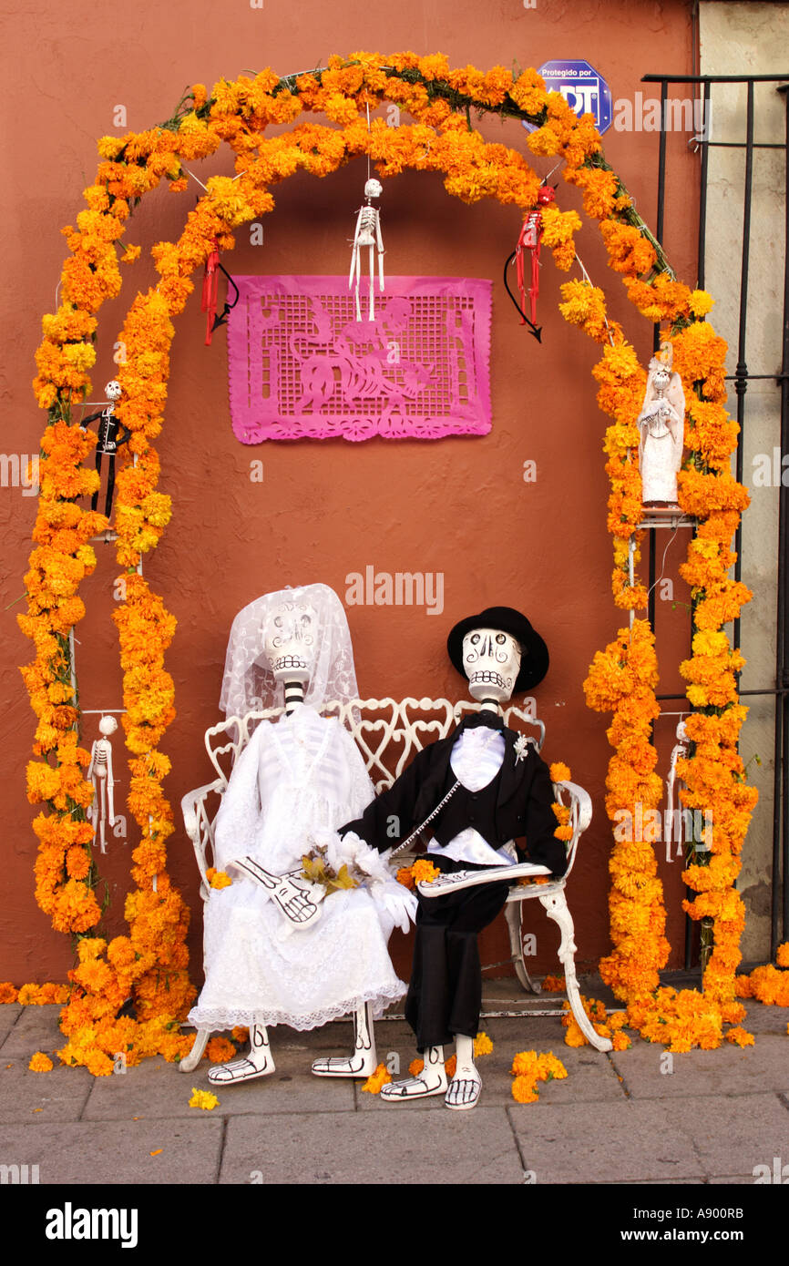 Bride and Groom Folk Art Skeletons Day of the Dead Festival Oaxaca City ...