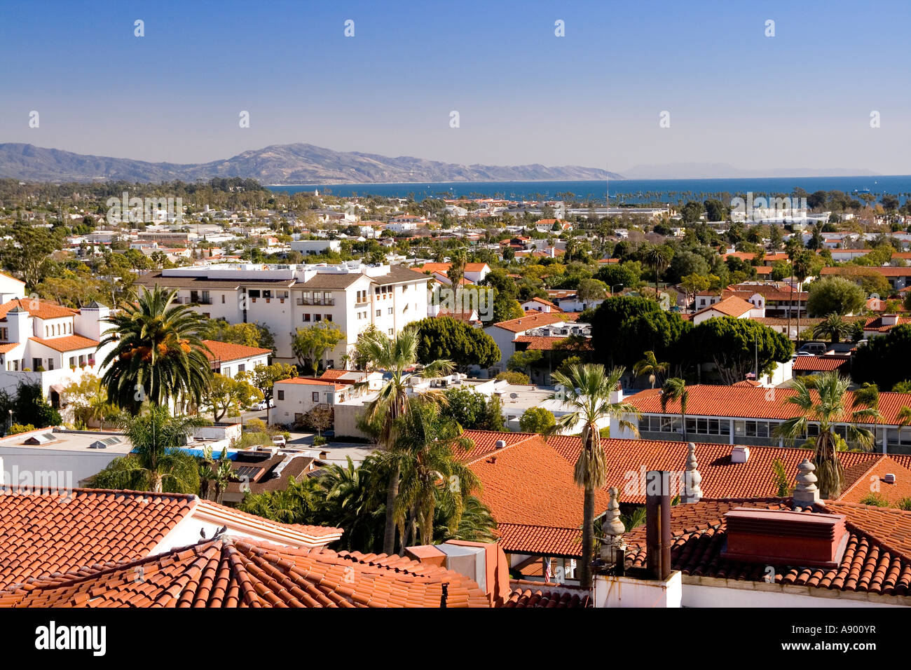 Santa Barbara View from Court House Roof No1, looking to coast Stock ...