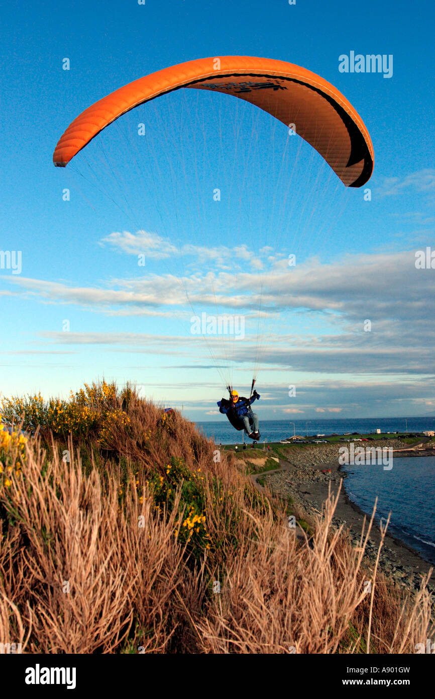 Paragliding at Clover Point Victoria Stock Photo - Alamy