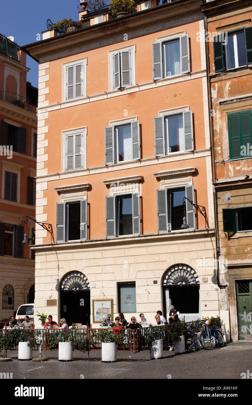 Cafe Piazza of Santa Maria Trastevere Rome Italy Stock Photo - Alamy