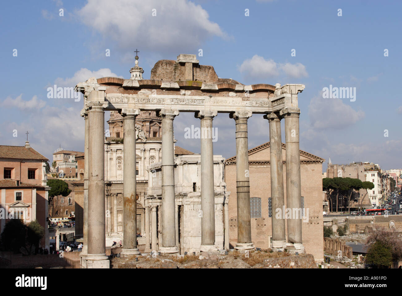 Temple of Saturn Roman Forum Rome Italy Stock Photo - Alamy