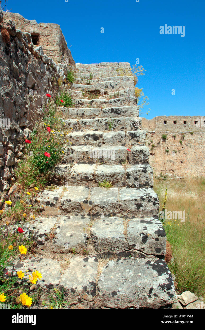 Walls of Neokastro a Turkish fortress in Pylos Stock Photo - Alamy