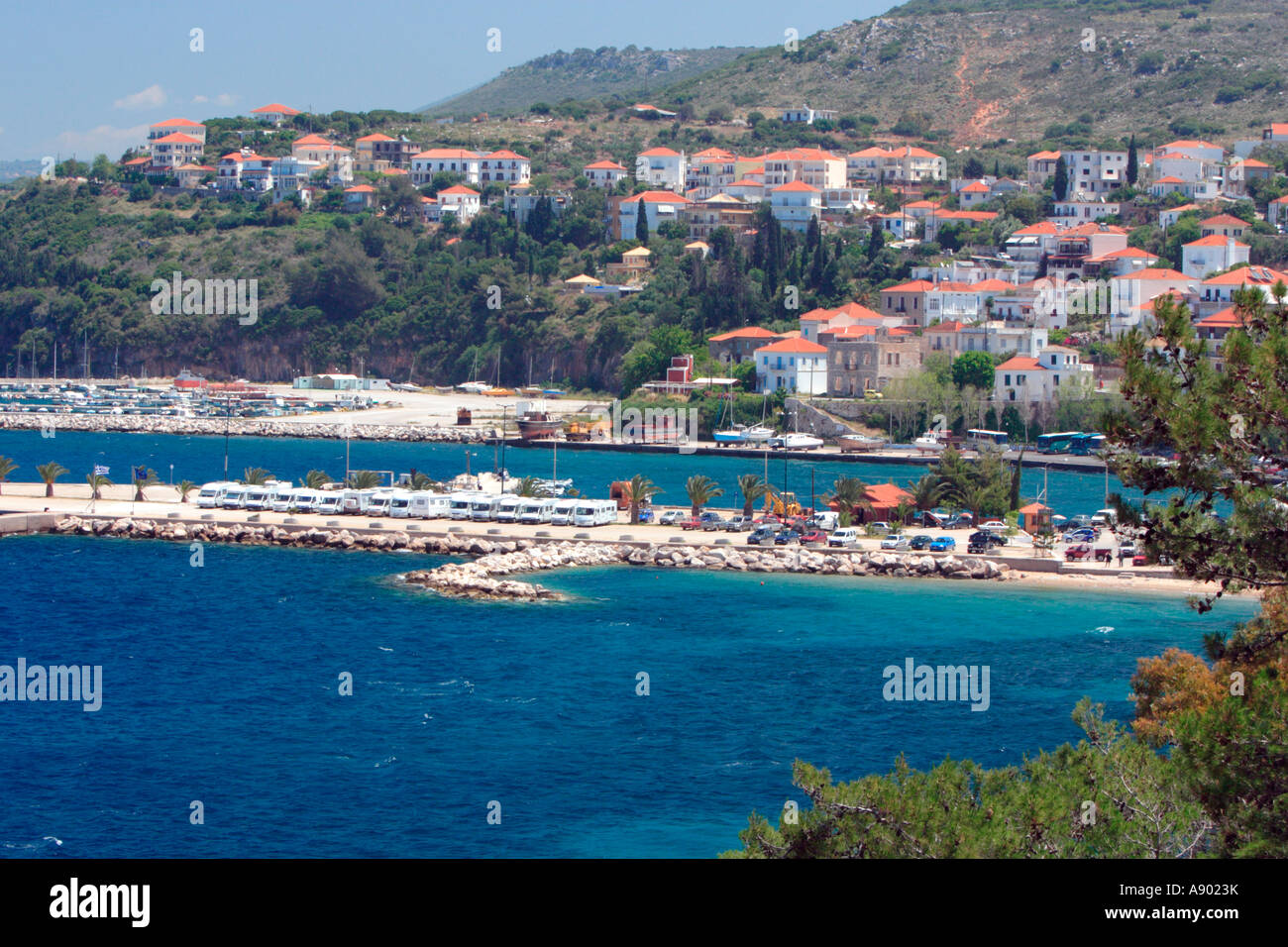 View of the Navarino Bay from the walls of Neokastro a Turkish fortress ...