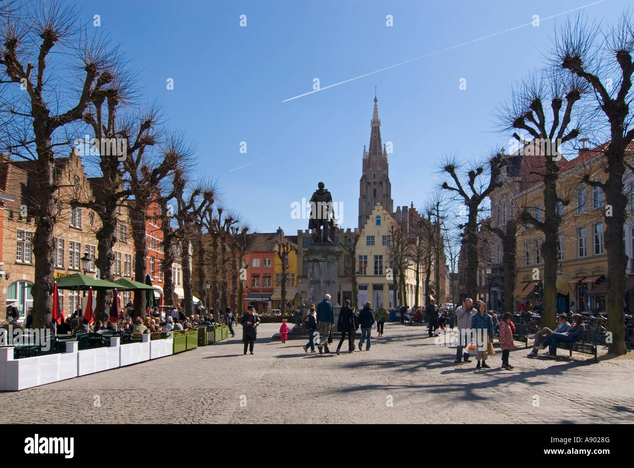 Horizontal wide angle of Simon Stevinplein, 'Simon Stevin square' on a ...