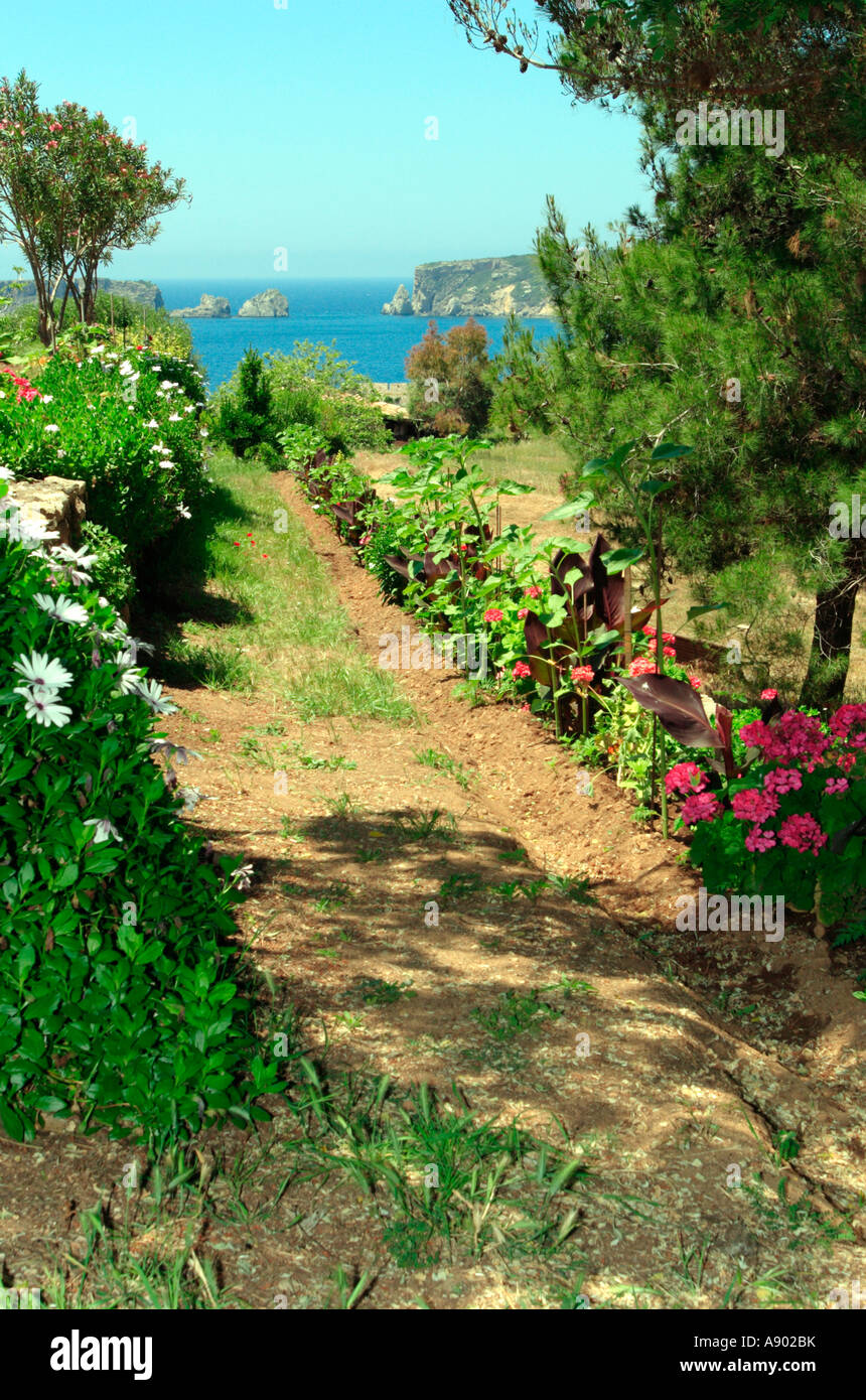 Interior courtyard of Neokastro a Turkish fortress in Pylos Stock Photo ...