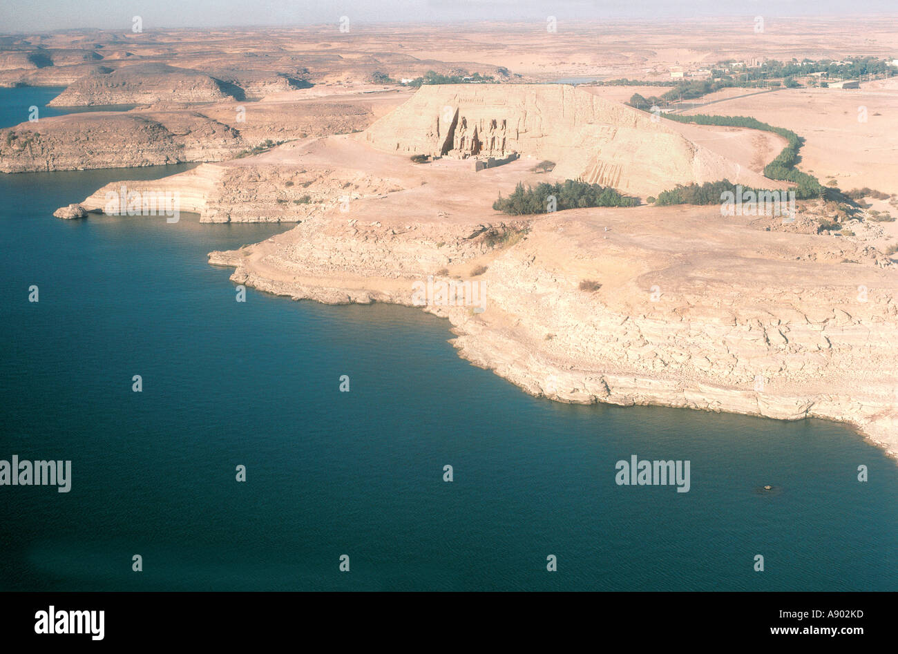 Aerial view of Abu Simbel Lake Nasser Egypt Stock Photo - Alamy