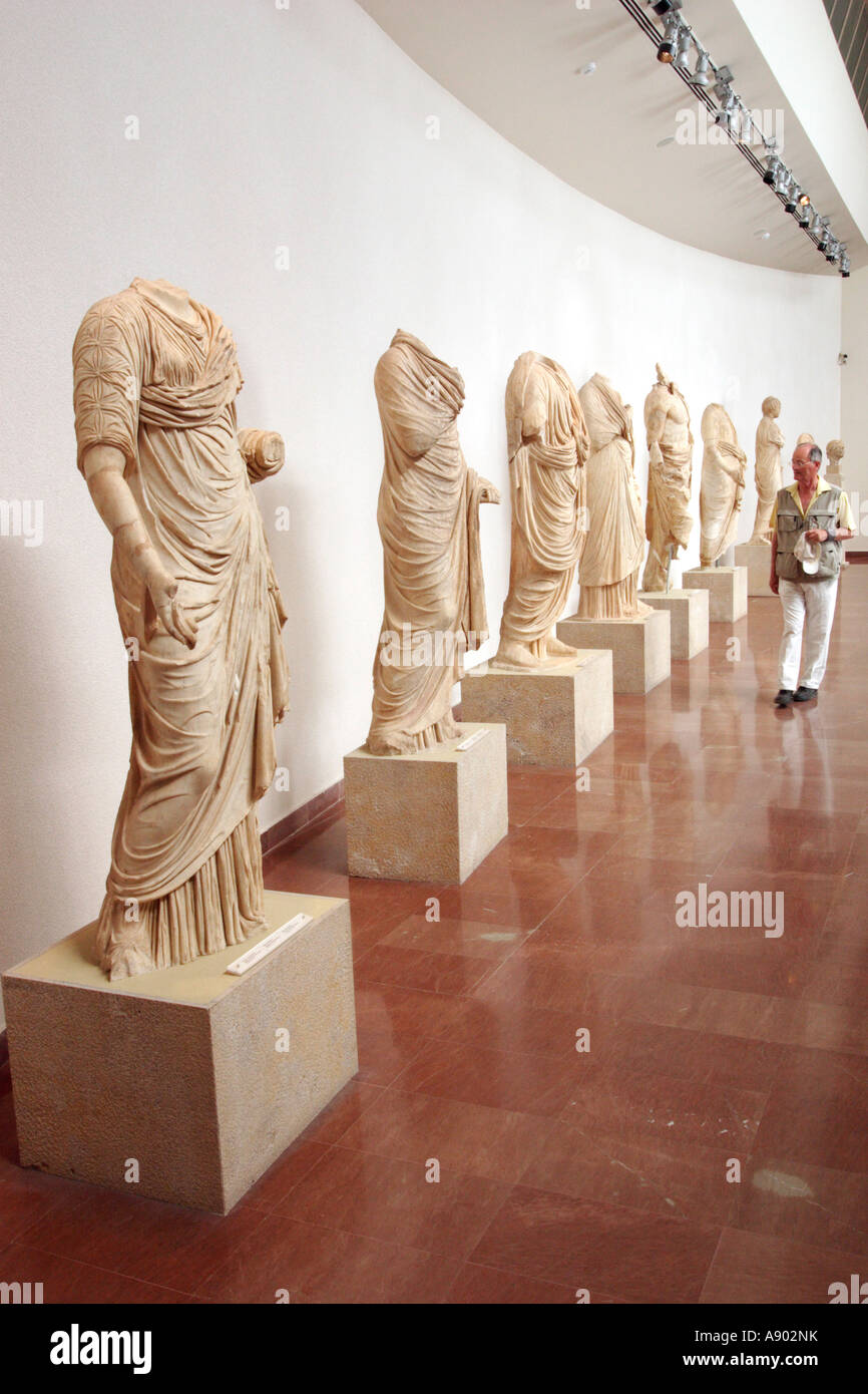 Marble Roman statues at the Achaeological Museum of Olympia Stock Photo ...