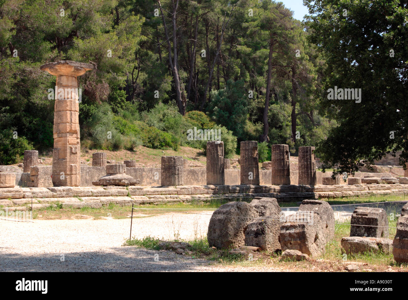 Temple of Hera Heraion at the sanctuary of Olympia Stock Photo - Alamy