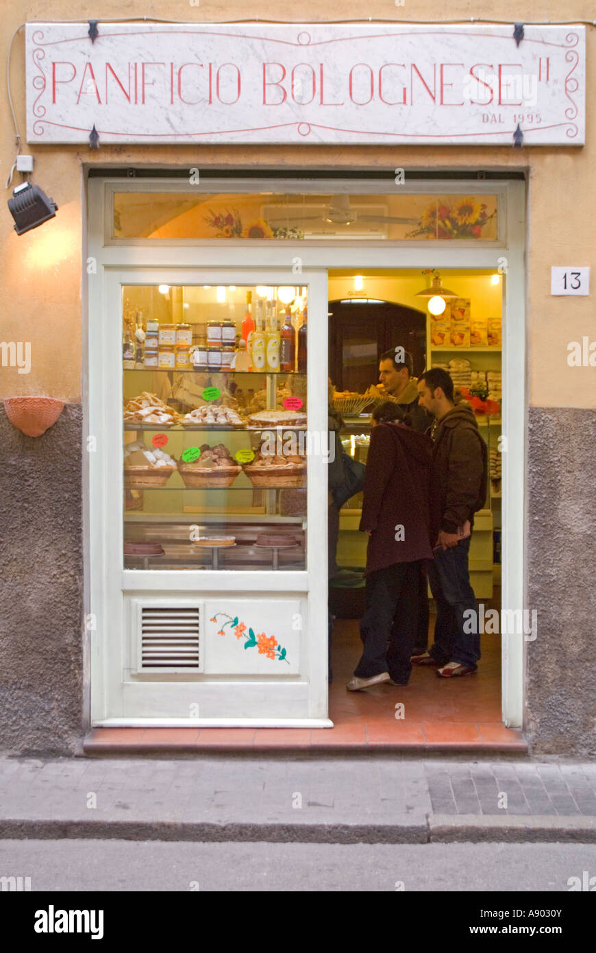 Vertical day time close up of an Italian 'La Pasticceria' cake and ...