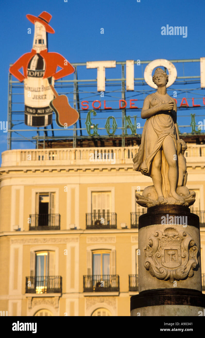 Tio Pepe Sign Puerta del Sol Madrid Spain Stock Photo - Alamy