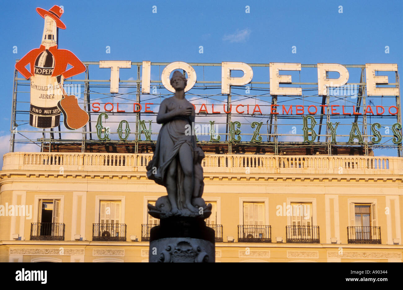 Tio Pepe Sign Puerta del Sol Madrid Spain Stock Photo - Alamy