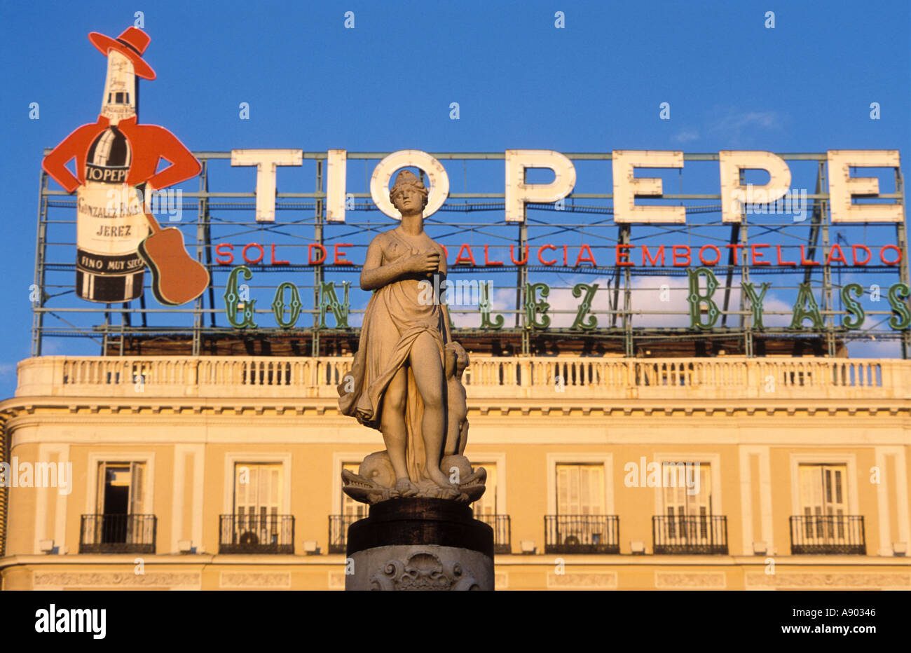 Tio Pepe Sign Puerta del Sol Madrid Spain Stock Photo - Alamy