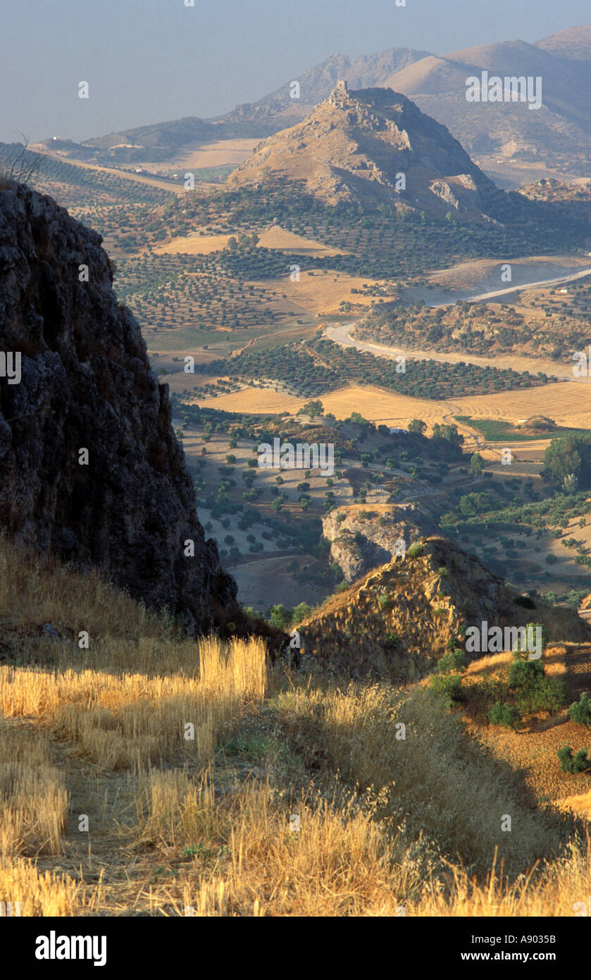 Landscape from Olvera to La Pruna Castle Cadiz Province Andalucia ...
