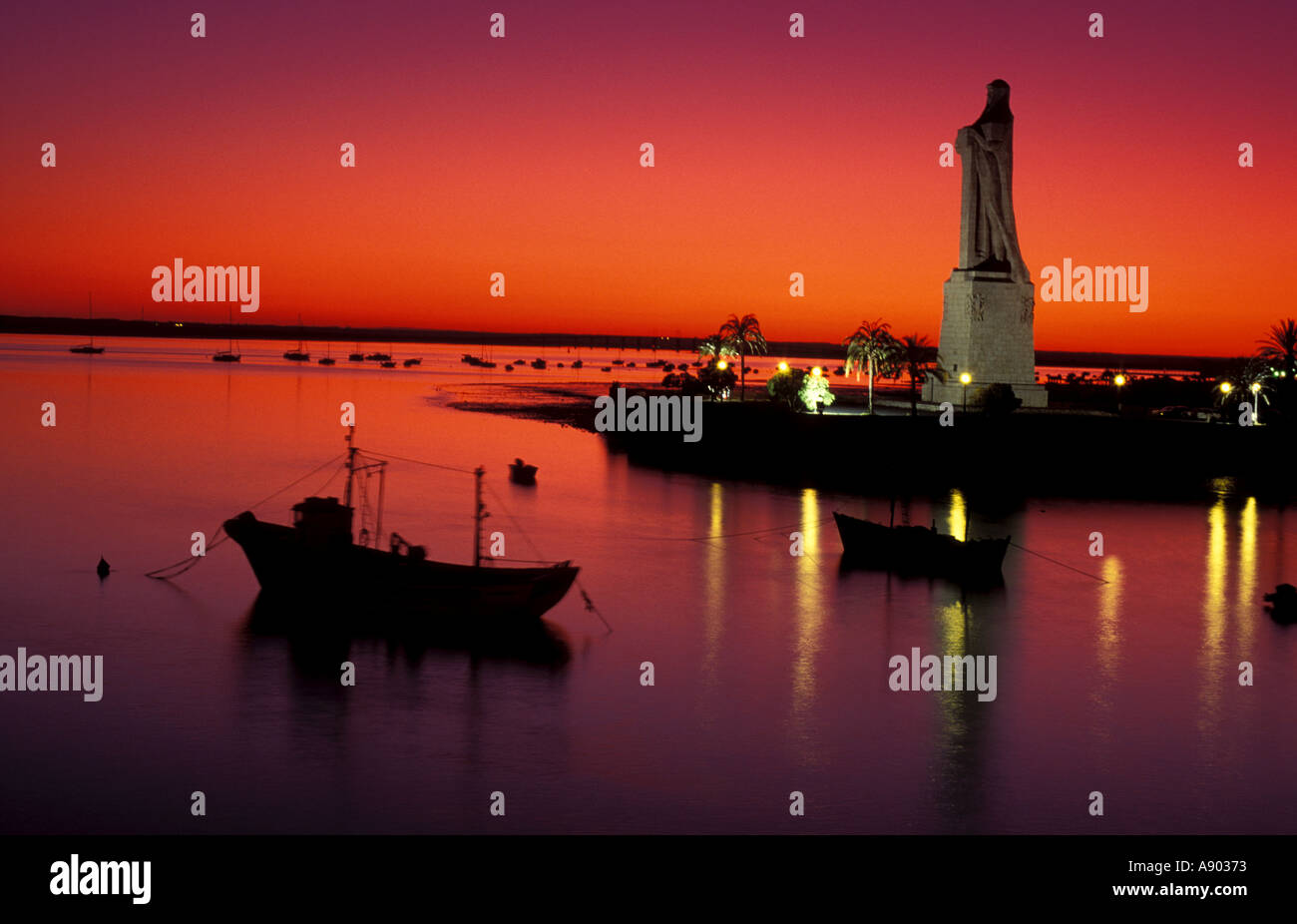 Monument to Columbus Harbour La Rabida Huelva Andalucia Andalusia Spain ...