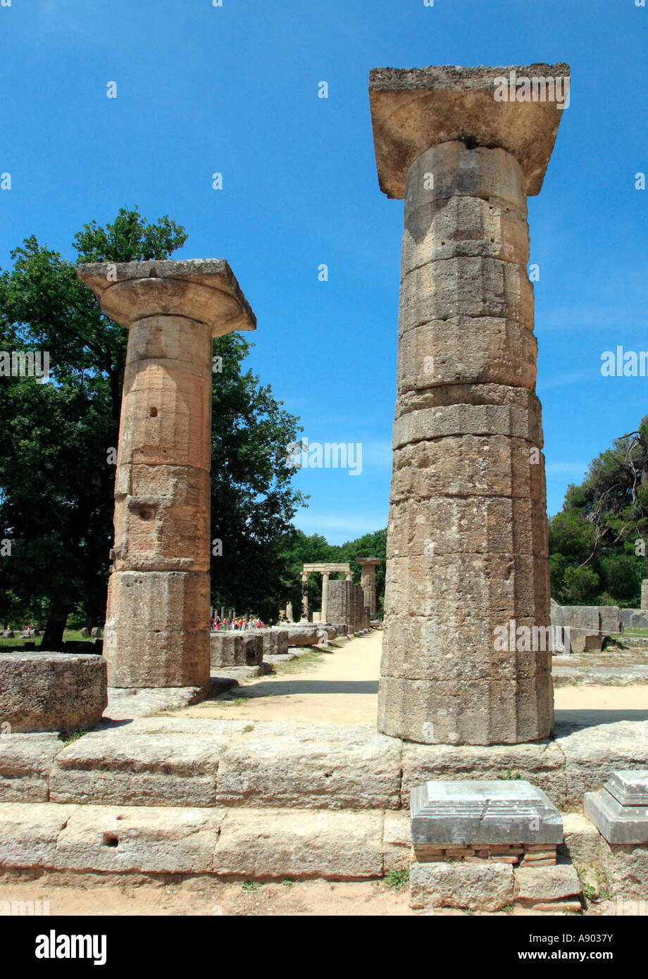 Temple of Hera Heraion at the sanctuary of Olympia Stock Photo - Alamy