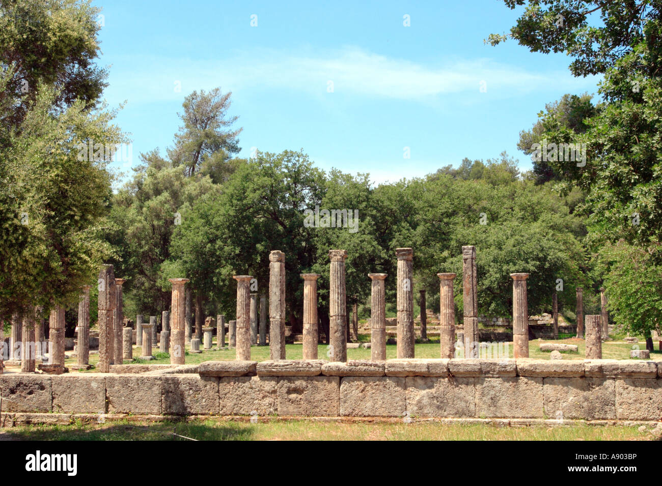 Palaestra at the sanctuary of Olympia Stock Photo - Alamy