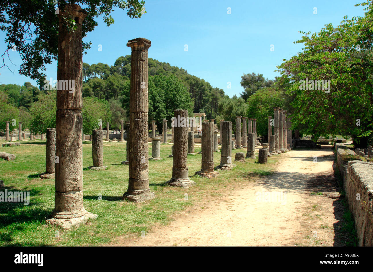 Palaestra at the sanctuary of Olympia Stock Photo - Alamy
