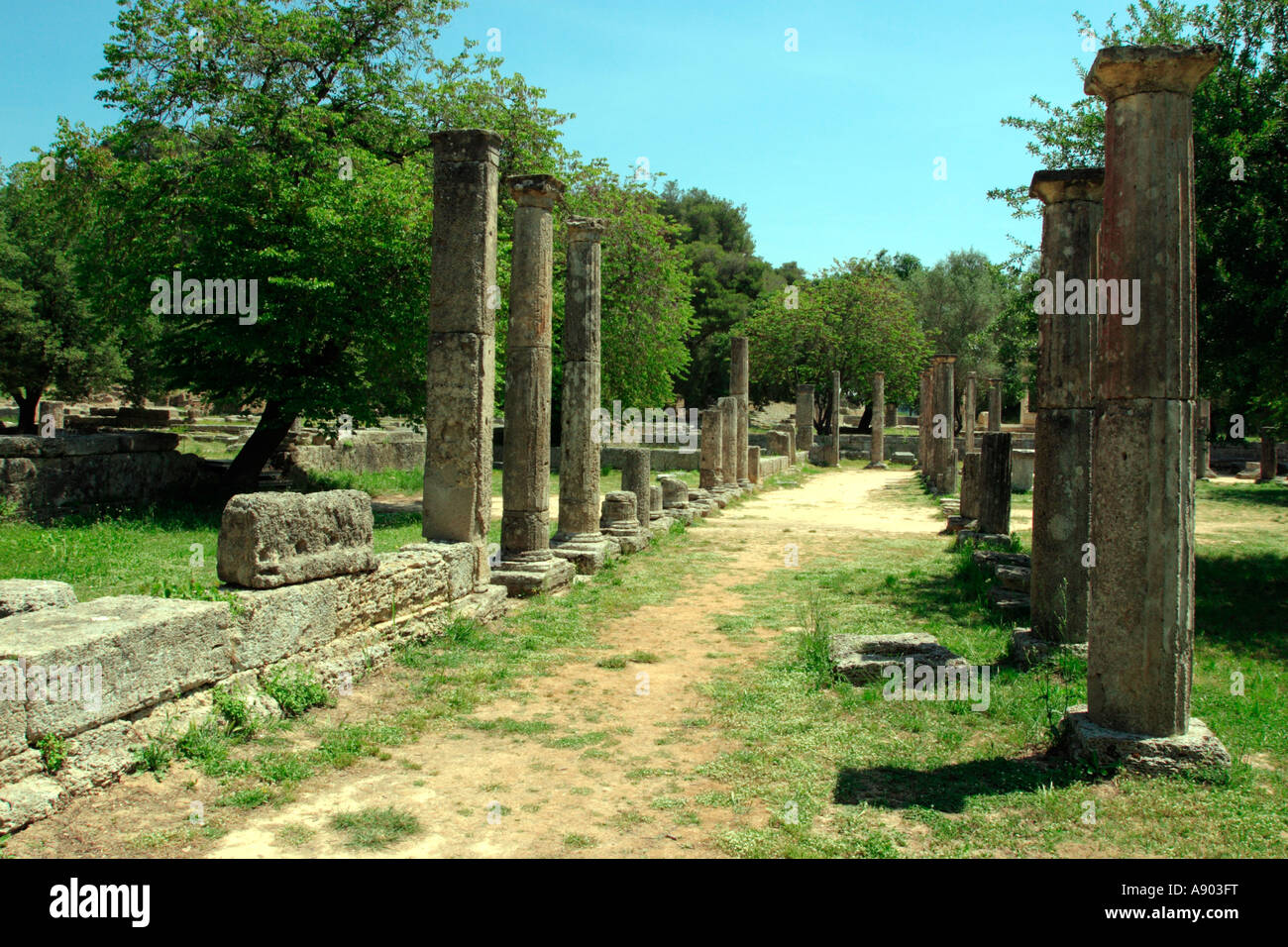 Palaestra at the sanctuary of Olympia Stock Photo - Alamy