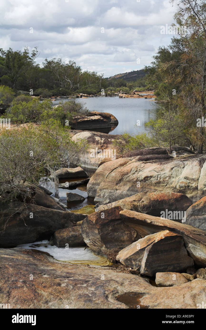 Western Australia's Avon river in outback Moondyne country. Avon Valley ...