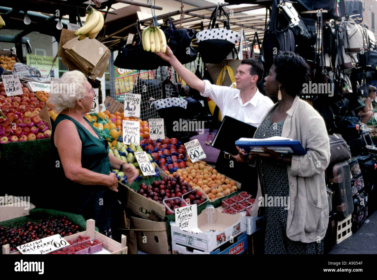 environmental department market inspection on a food stall Stock Photo ...